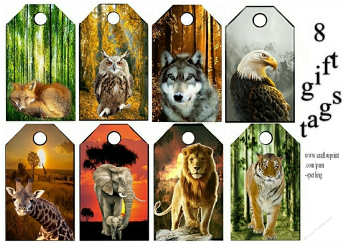 wildlife gift tags - CUP916052_48749 | Craftsuprint