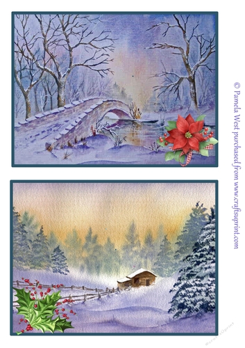 2 Winter scenes 4. A5 Christmas toppers - CUP1013271_117 | Craftsuprint