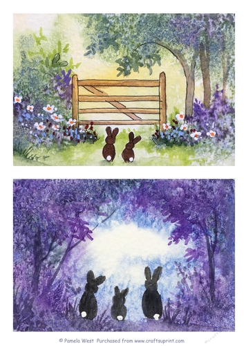 2 Rabbits. 2 images for card toppers or designer resources - CUP1060274 ...