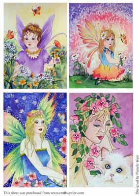 4 Watercolour Fairy Toppers - CUP14407_117 | Craftsuprint