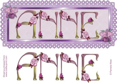 Anne Name Topper - CUP152190_117 | Craftsuprint