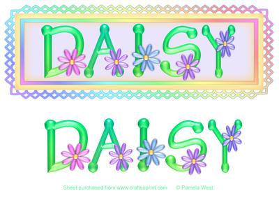 Daisy Name Card Topper - CUP152734_117 | Craftsuprint