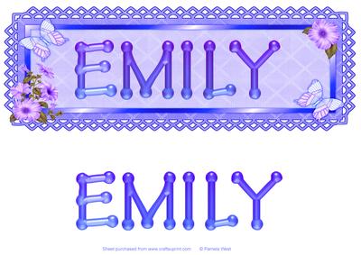 Emily Name Topper - CUP153239_117 | Craftsuprint