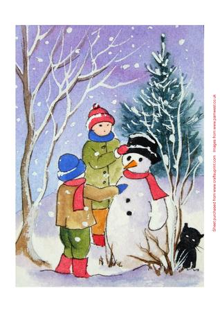 Building a Snowman Original Watercolour Painting - CUP154366_117 ...