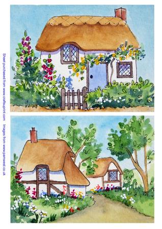 2 Cottages Original Watercolour Paintings - CUP173839_117 | Craftsuprint