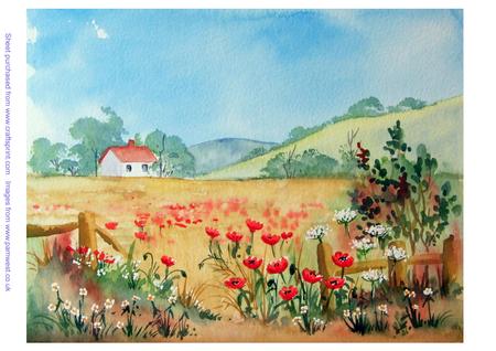 Poppy Field Original Watercolour Painting - CUP197100_117 | Craftsuprint