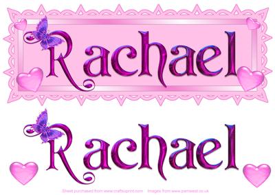 Rachael Name Card Topper - CUP232222_117 | Craftsuprint