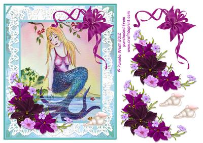 Watercolour Mermaid Decoupage Sheet - CUP313109_117 | Craftsuprint