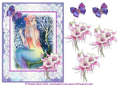 Watercolour Rainbow Mermaid Decoupage Sheet - CUP313334_117 | Craftsuprint