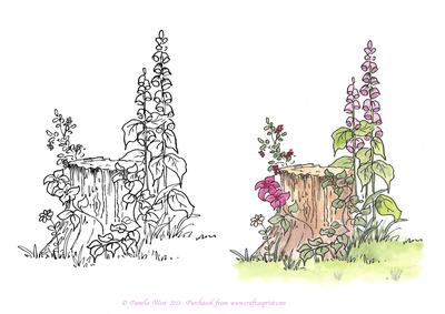 Digital Stamp Tree Stump with Coloured Version Too - CUP430958_117 ...