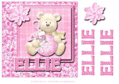 8x8 Baby's Christmas Name Card Ellie with Decoupage - CUP477110_117 ...