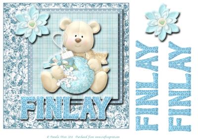 8x8 Baby's Christmas Name Card Finlay with Decoupage - CUP477115_117 ...