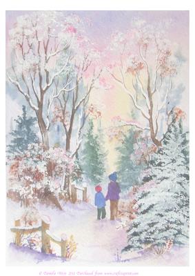 A4 Winter Snow Watercolour Background Paper - CUP484457_117 | Craftsuprint