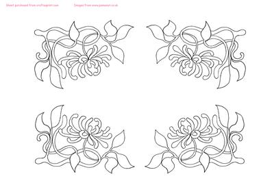 Art Nouveau Honeysuckle Corners Digital Stamp - CUP59507_117 | Craftsuprint