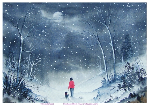 Moonlit Snow Flurries. Original art for Designer Resources - CUP808293 ...