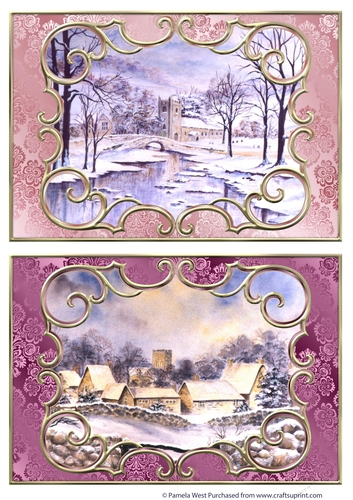 2 A5 card toppers Church in Snow and Cotswold Village Card - CUP809938 ...