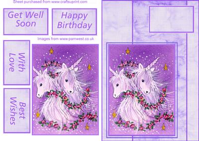 Unicorn Decoupage Card with Sentiments - CUP82463_117 | Craftsuprint