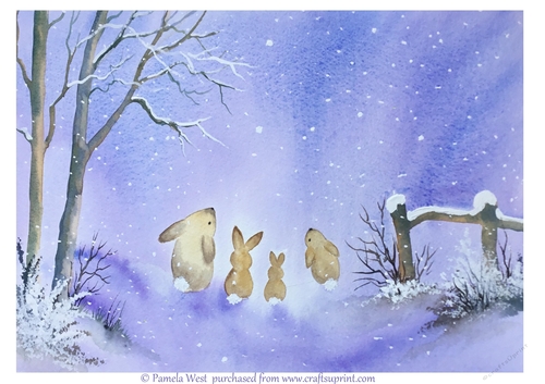 Rabbits in Snow Designer resource - CUP876969_117 | Craftsuprint