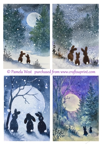 4 Rabbit card toppers/ Designer Resources - CUP956594_117 | Craftsuprint