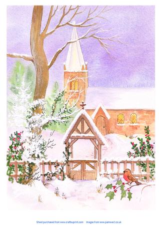 Church in Snow - Original Art - CUP97858_117 | Craftsuprint