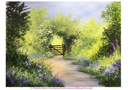 Springtime Walk Original art for Designer resource or Card topper ...