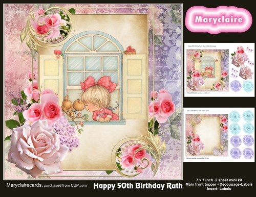 Happy 50th Birthday Ruth mini kit - CUP870606_11517 | Craftsuprint