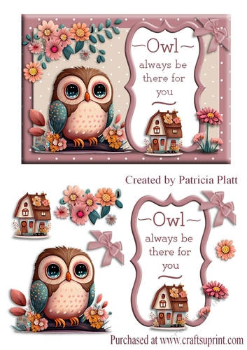 Owl Always Be There Decoupage Card Topper 5x7 - CUP1205210_1416 ...