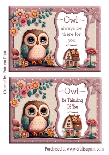 Double 5x7 Owl Toppers Very quick cards - CUP1205277_1416 | Craftsuprint