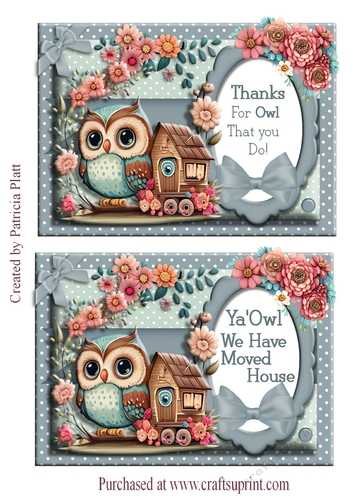 Double 5x7 Owl Toppers Very quick cards #4 - CUP1205284_1416 | Craftsuprint