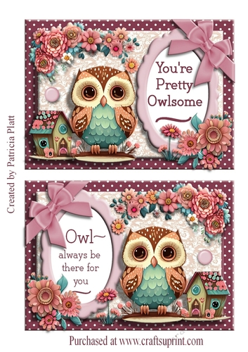 Double 5x7 Owl Toppers Very quick cards #5 - CUP1205286_1416 | Craftsuprint
