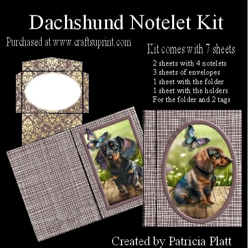 Dachshund Notelet Kit - CUP1208387_1416 | Craftsuprint