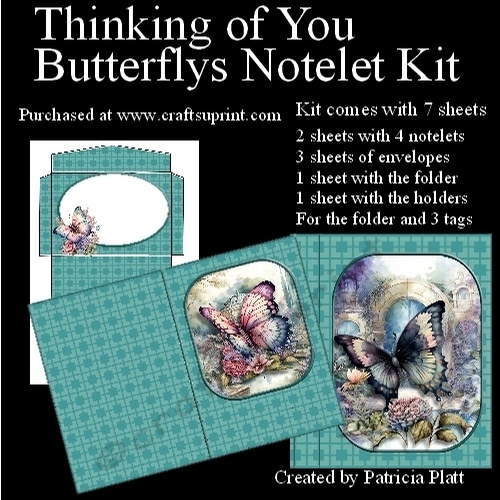 Thinking of You Butterfly Notelets Kit - CUP1209842_1416 | Craftsuprint