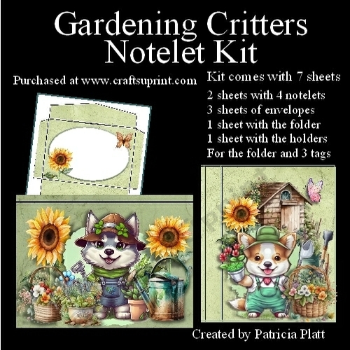 Gardening Critters Notelet Kit - CUP1210459_1416 | Craftsuprint