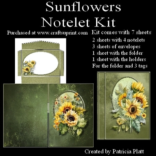 Sunflowers Notelet Kit - CUP1210908_1416 | Craftsuprint
