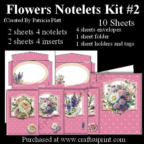 Flower Notelets Kit #2 - CUP1215526_1416 | Craftsuprint