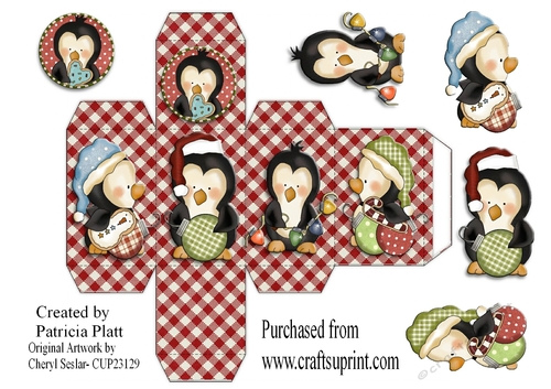 Christmas Penguins Box - CUP1223531_1416 | Craftsuprint