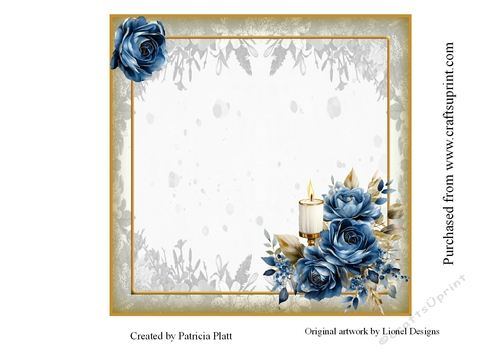 7x7 Deepest Sympathy Blue Roses and Candle insert - CUP1226583_1416 ...