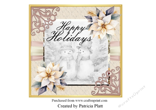 7x7 Snowladies Happy Holidays insert - CUP1226633_1416 | Craftsuprint