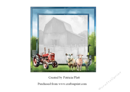 Red Tractor and Sheep Farm Topper - CUP1230182_1416 | Craftsuprint