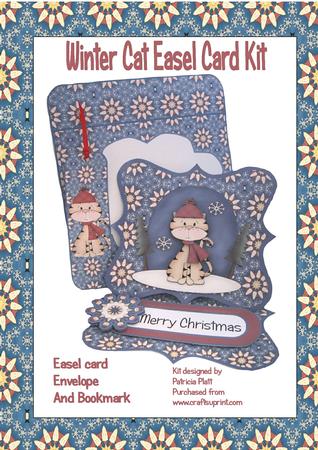 Winter Cat Easel Card Kit - CUP255103_1416 | Craftsuprint