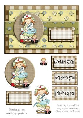 Feel Better Soon Nurse Card Topper - CUP343641_1416 | Craftsuprint