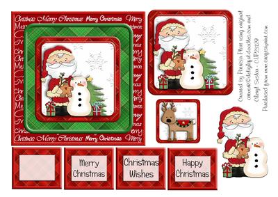 Christmas Santa and Friends Square Topper - CUP359143_1416 | Craftsuprint