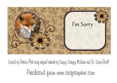 I'm Sorry Fox Insert - CUP428539_1416 | Craftsuprint