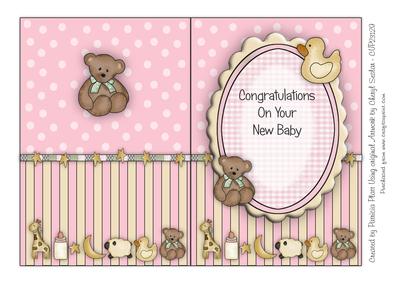 Pink New Baby Pram and Toys Insert - CUP674895_1416 | Craftsuprint