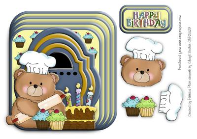 Birthday Baker Bear - CUP680496_1416 | Craftsuprint
