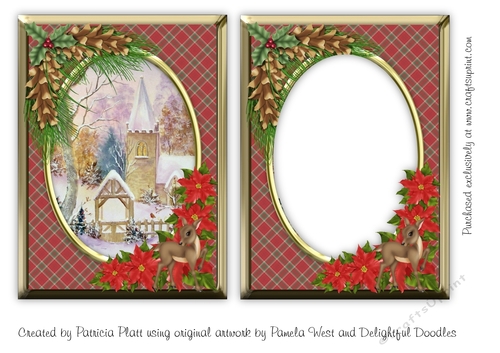 Christmas Village Church Red Aperture Card Topper - CUP732693_1416 ...