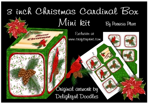 3 Inch Christmas Cardinal Box Mini Kit - CUP736574_1416 | Craftsuprint