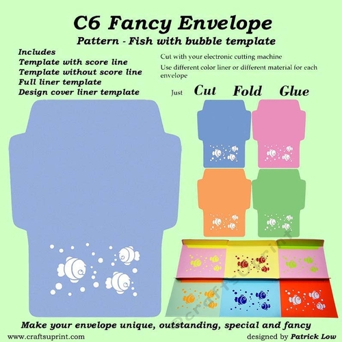 C6 Fancy Envelope - Pattern - Fish with Bubble - CUP798562_27674 ...
