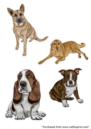 Set of 4 Dogs - CUP475704_1989 | Craftsuprint