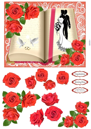 Wedding Book with Roses - CUP968926_16808 | Craftsuprint